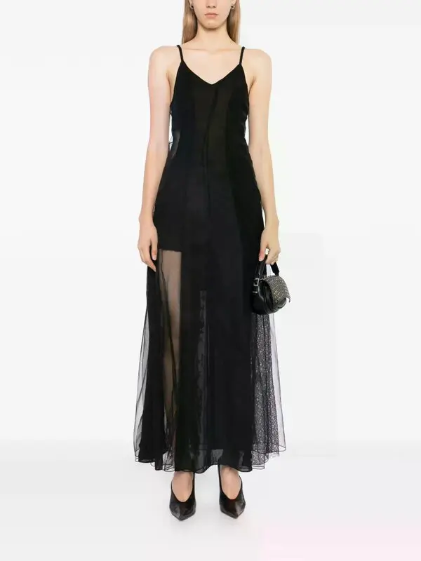 QUETSCHE Lace-panel Sheer-overlay Dress