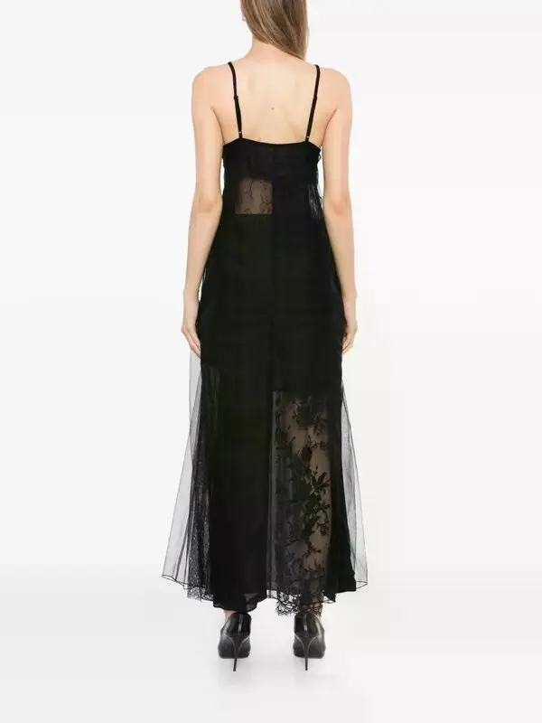 QUETSCHE Lace-panel Sheer-overlay Dress