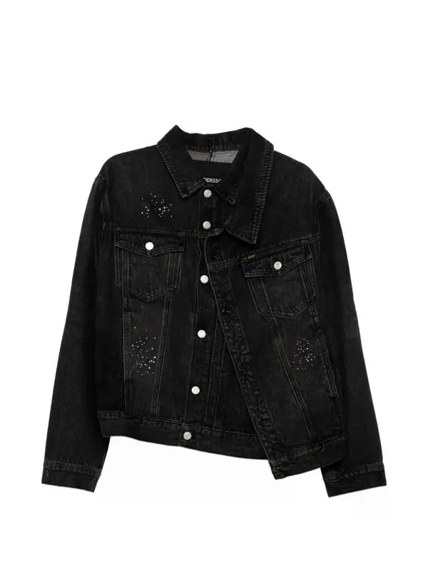 Andersson Bell Stud-embellished Asymmetric Denim Jacket