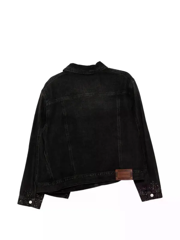 Andersson Bell Stud-embellished Asymmetric Denim Jacket