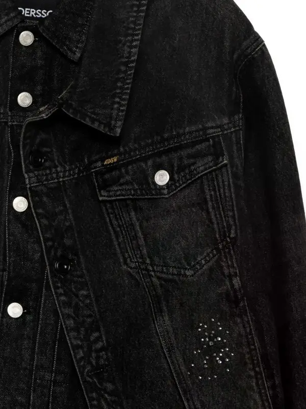 Andersson Bell Stud-embellished Asymmetric Denim Jacket