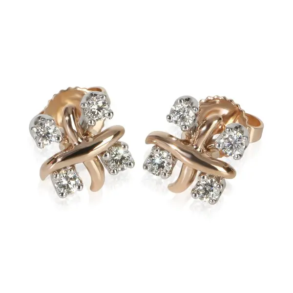 Tiffany & Co. Yellow Gold & Platinum Sixteen Stone Diamond Earrings - Yellow_gold/platinum