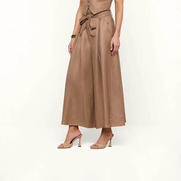 L'Agence Lowen Linen-blend Pants - Barley