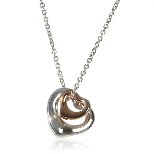 Tiffany & Co. Rose Gold & Sterling Silver Elsa Peretti Open Heart Pendant - Pink_gold/sterling_silver