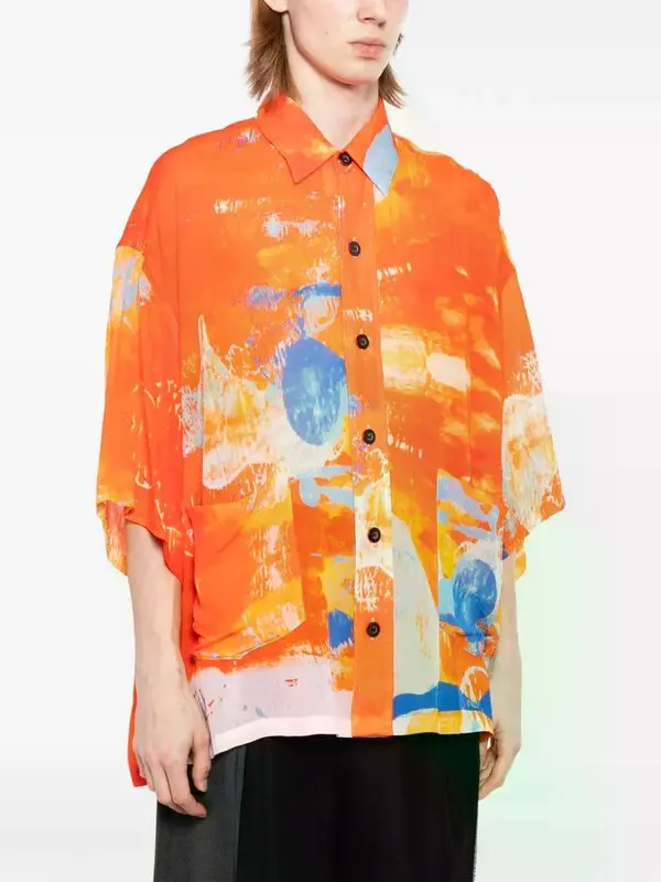 NUDE:MASAHIKO MARUYAMA Abstract-print Short-sleeve Shirt