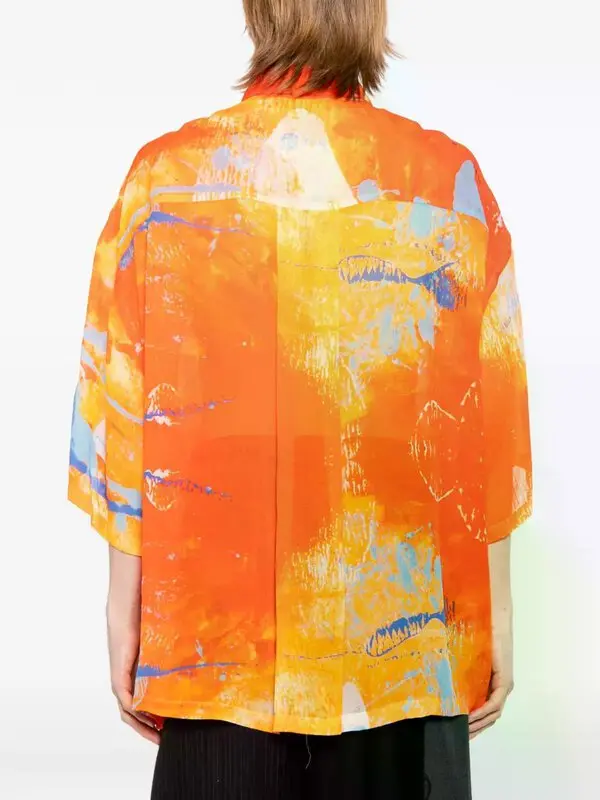 NUDE:MASAHIKO MARUYAMA Abstract-print Short-sleeve Shirt