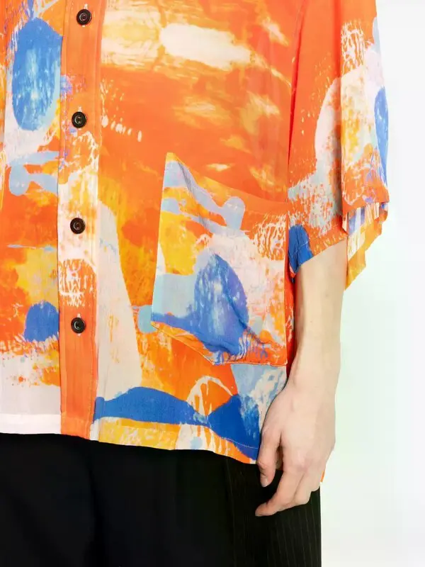 NUDE:MASAHIKO MARUYAMA Abstract-print Short-sleeve Shirt