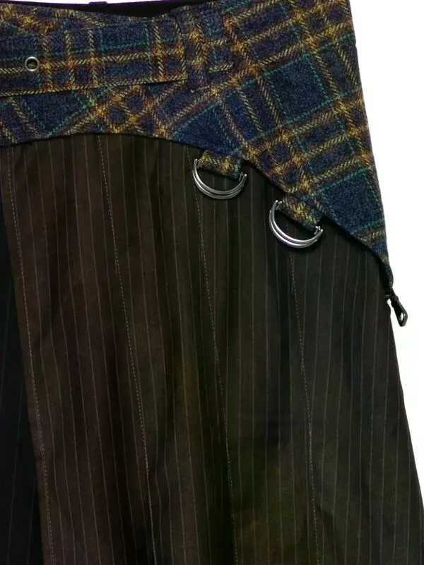 Andersson Bell Panelled Pinstripe And Check-pattern Skirt