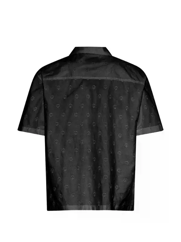 John Richmond Monogram-pattern Short-sleeve Shirt