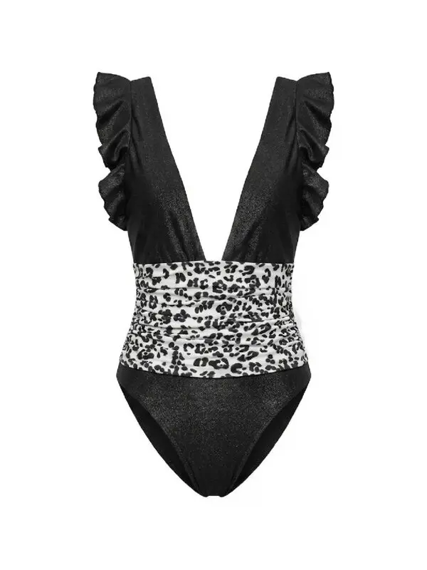 DEL MAAR Anka Ruffled-strap Swimsuit - Black