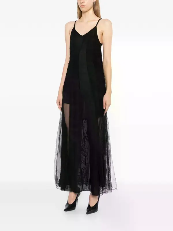 QUETSCHE Lace-panel Sheer-overlay Dress