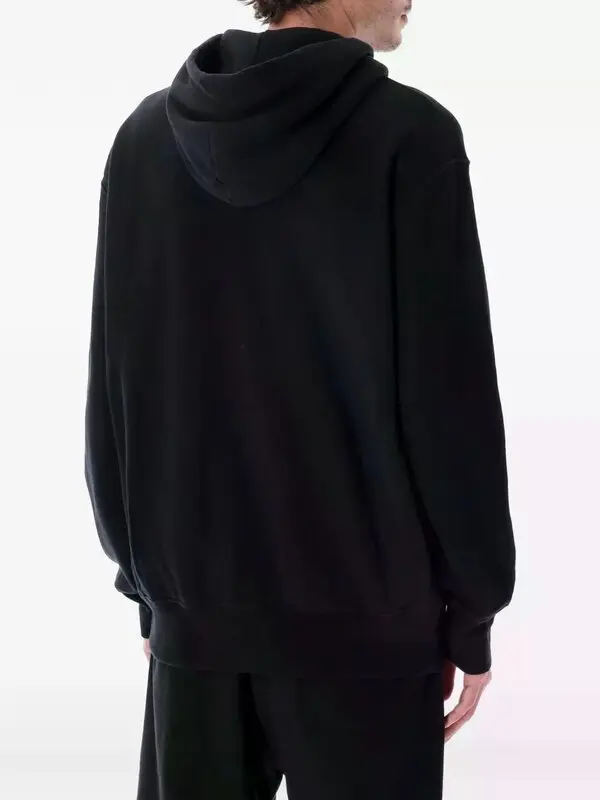 Champion Logo Patch Zip-up Hoodie - Black