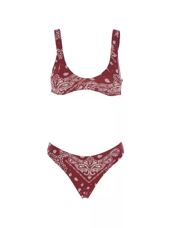 VENUJA Paisley-print Crystal-embellished Bikini - Red