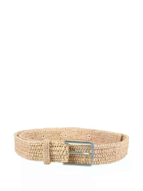 Maison Kitsuné Woven-raffia Belt - Neutrals