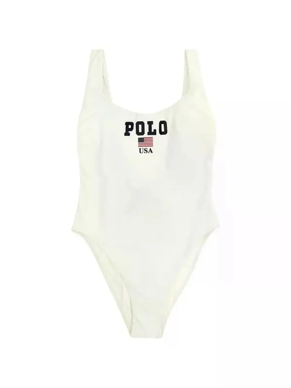 Polo Ralph Lauren Logo-print One-piece Swimsuit - White