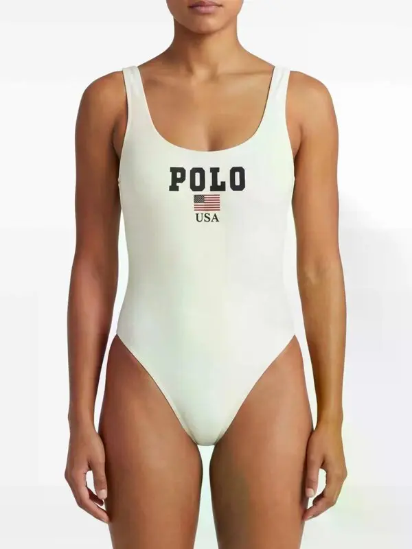 Polo Ralph Lauren Logo-print One-piece Swimsuit - White