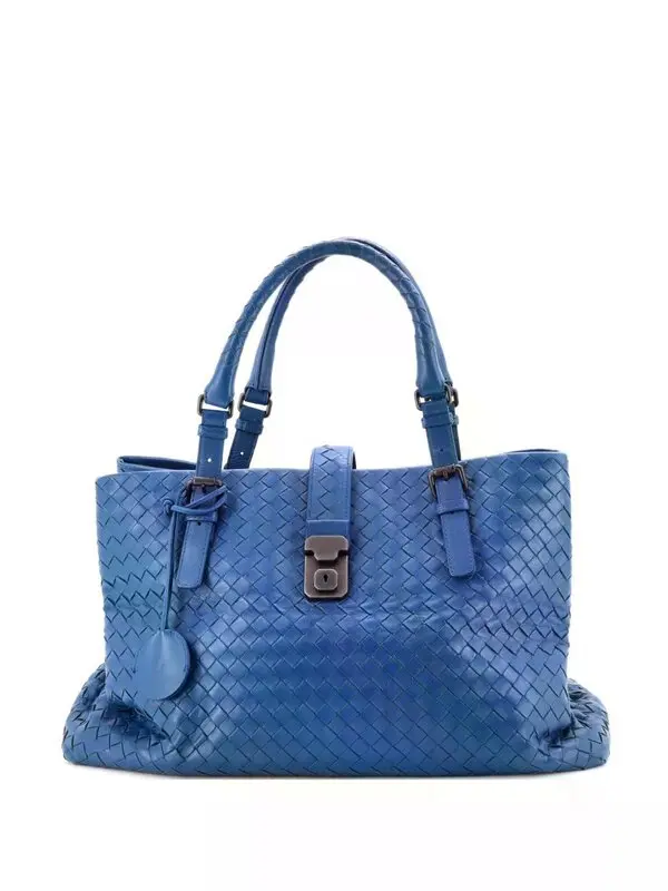 Bottega Veneta Roma Intrecciato Nappa Large Tote Bag - Blue