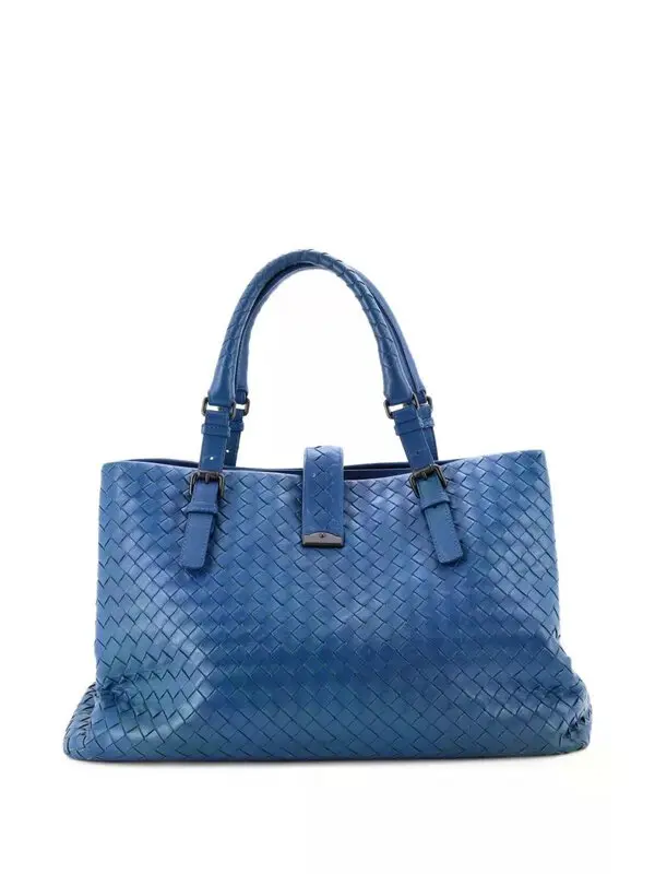 Bottega Veneta Roma Intrecciato Nappa Large Tote Bag - Blue