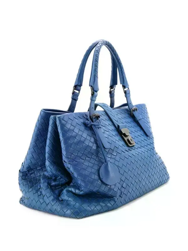 Bottega Veneta Roma Intrecciato Nappa Large Tote Bag - Blue