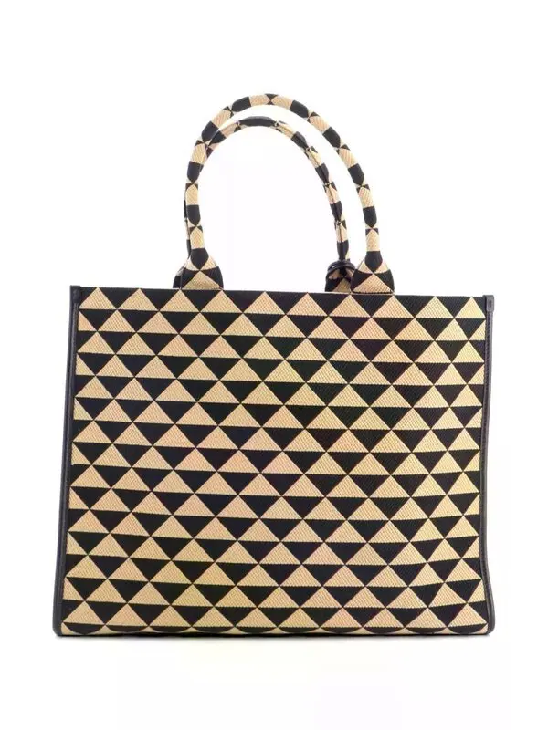 Prada Symbole Jacquard Large Tote Bag - Black