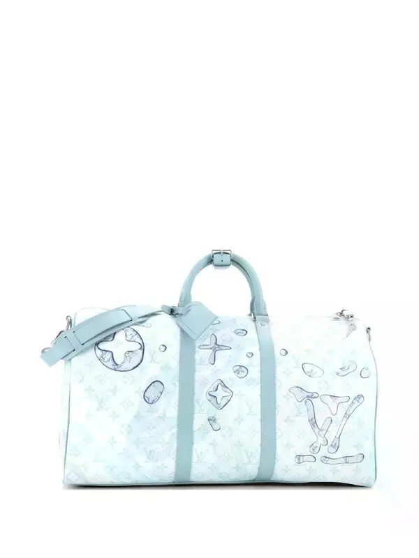 LOUIS VUITTON Keepall Bandouliere Aquagarden Monogram Canvas 50 Travel Bag