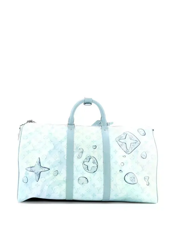 LOUIS VUITTON Keepall Bandouliere Aquagarden Monogram Canvas 50 Travel Bag