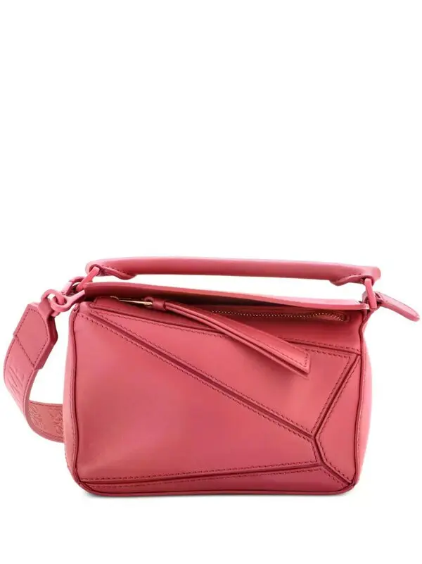 Loewe Puzzle Leather Mini Crossbody Bag - Pink