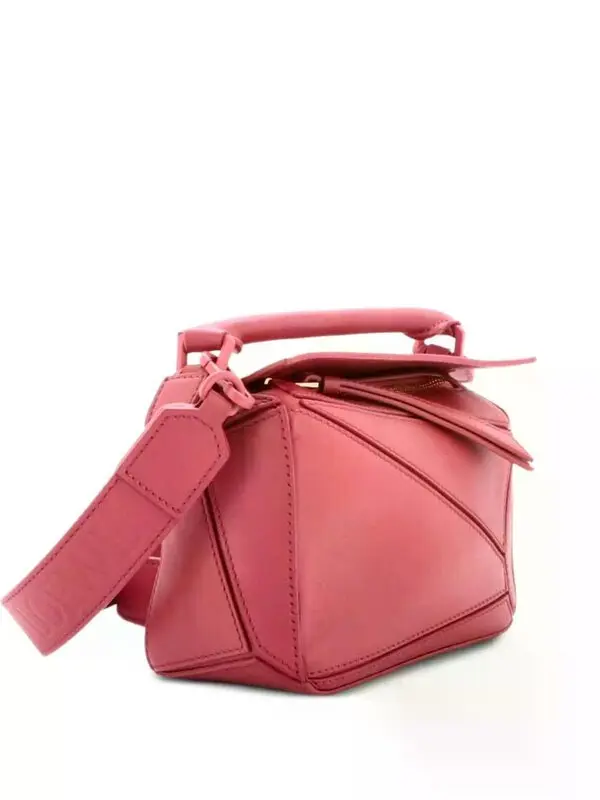 Loewe Puzzle Leather Mini Crossbody Bag - Pink