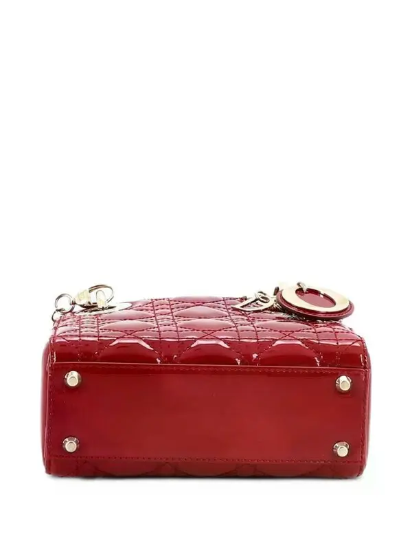 Dior Lady Cannage Quilt Patent Mini Satchel