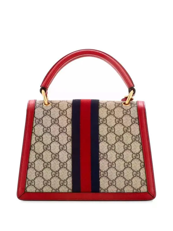 Gucci Queen Margaret Top Handle Gg Coated Canvas Satchel - Red