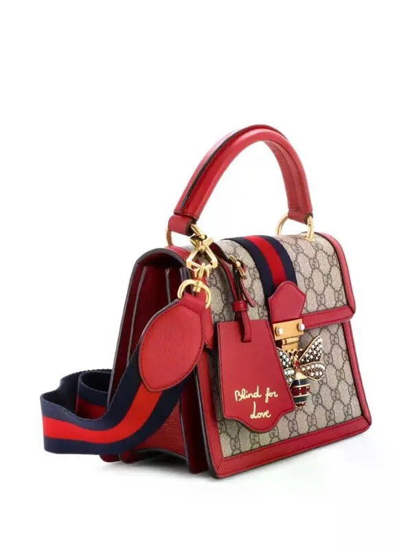 Gucci Queen Margaret Top Handle Gg Coated Canvas Satchel - Red