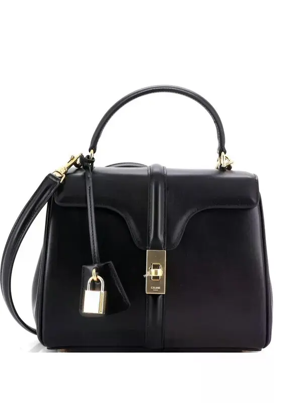 Celine 16 Top Handle Small Satchel - Black