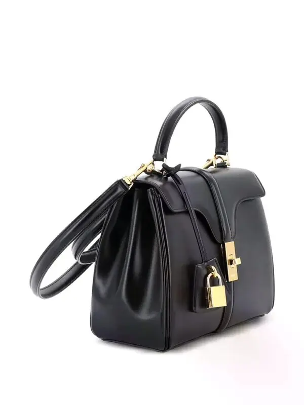 Celine 16 Top Handle Small Satchel - Black