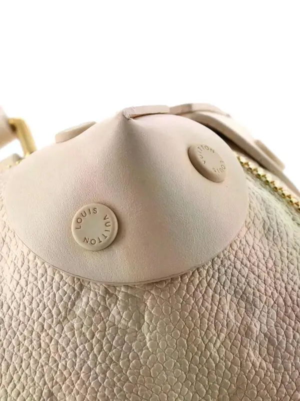 LOUIS VUITTON Petite Malle Souple Handbag Monogram Empreinte Leather - Neutrals