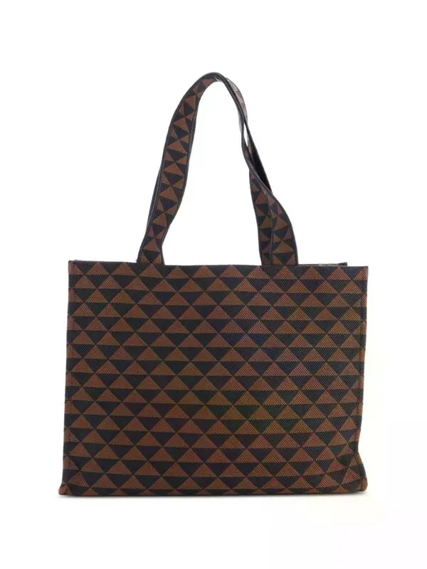 Prada Symbole Shopper Jacquard Horizontal Tote Bag - Brown