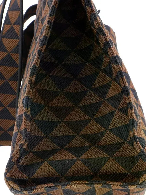 Prada Symbole Shopper Jacquard Horizontal Tote Bag - Brown