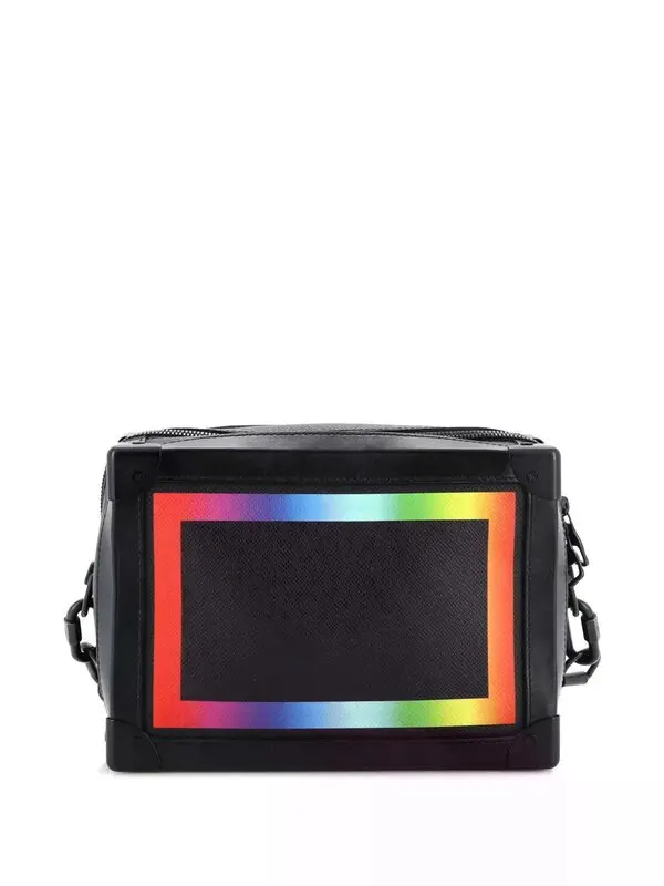 LOUIS VUITTON Soft Trunk Crossbody Bag Rainbow Taiga Leather - Black