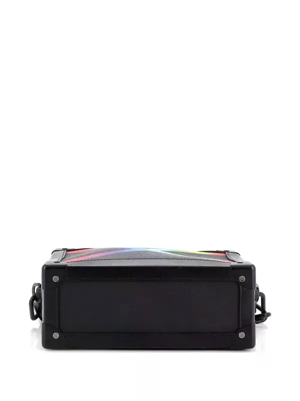 LOUIS VUITTON Soft Trunk Crossbody Bag Rainbow Taiga Leather - Black
