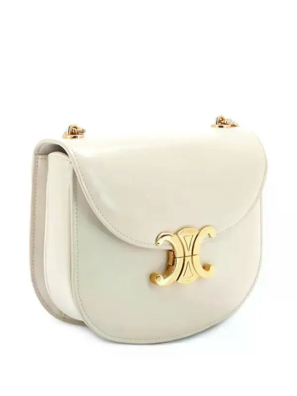 Celine Triomphe Besace Clea Chain Flap Bag - Neutrals