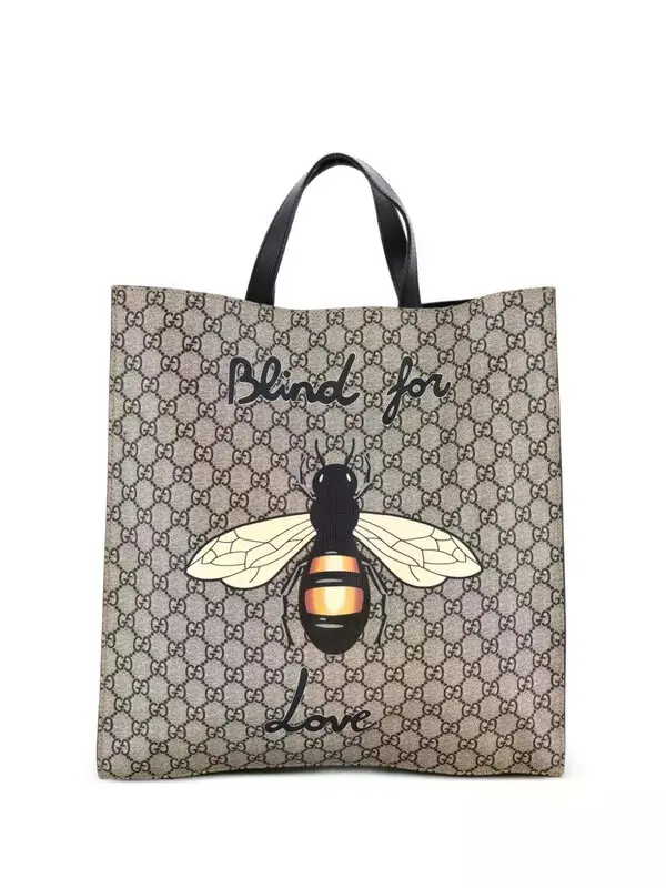 Gucci Printed Gg Coated Canvas Tall Tote Bag - Brown