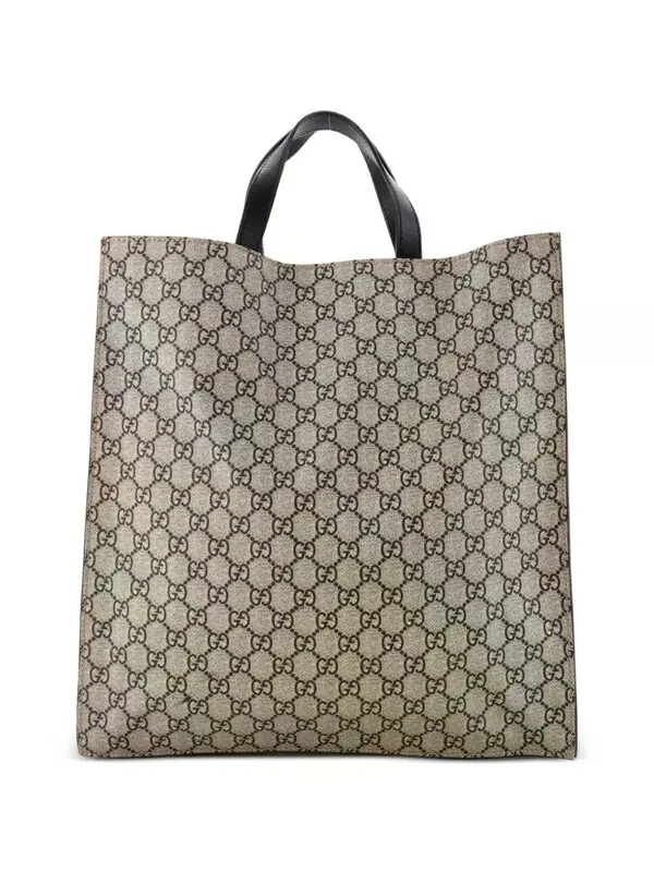 Gucci Printed Gg Coated Canvas Tall Tote Bag - Brown