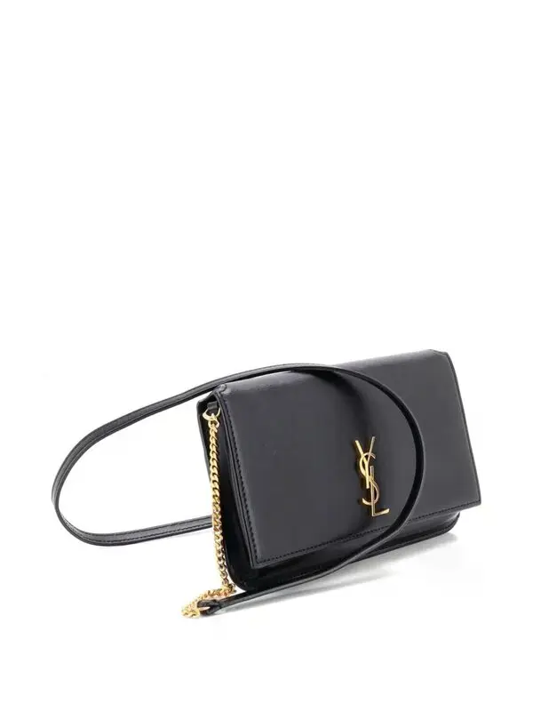 Saint Laurent Monogram Phone Holder Shoulder Bag - Black