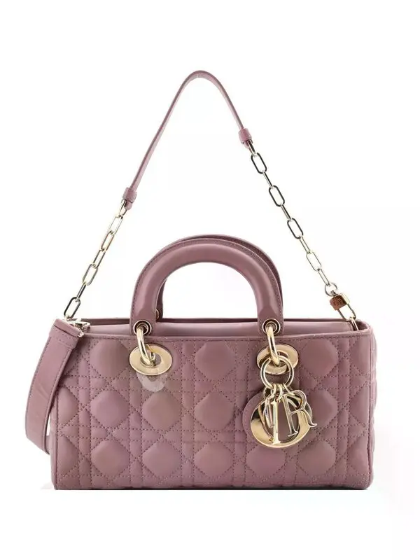 Dior Lady D-joy Bag Cannage Quilt Lambskin Medium Satchel - Pink