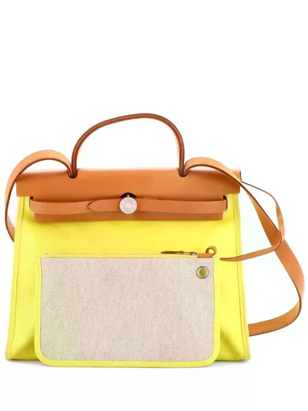 Hermès Herbag Zip Berline 31 Shoulder Bag Vache Canvas And Leather - Yellow