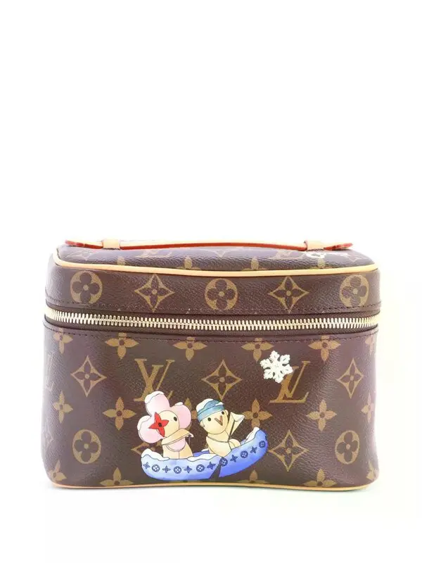 LOUIS VUITTON Vanity Case Limited Edition Vivienne Xmas Monogram Canvas Mini Pouch - Brown