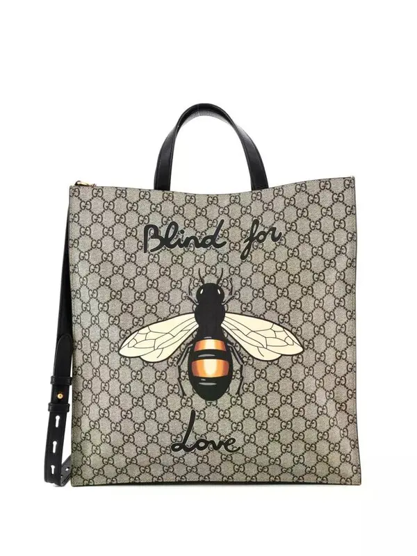 Gucci Convertible Soft Open Printed Gg Coated Canvas Tall Tote Bag - Brown