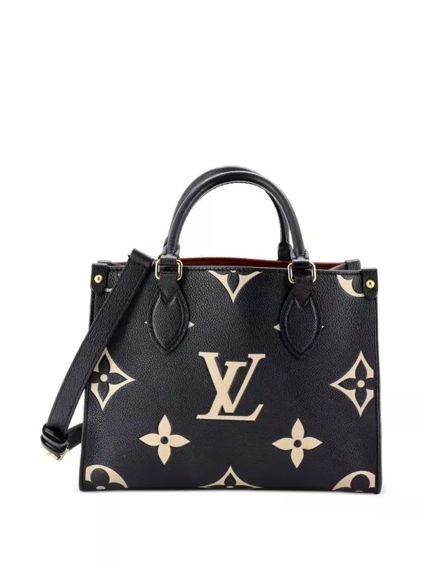 LOUIS VUITTON Onthego Bicolor Monogram Empreinte Giant Pm Tote Bag - Black