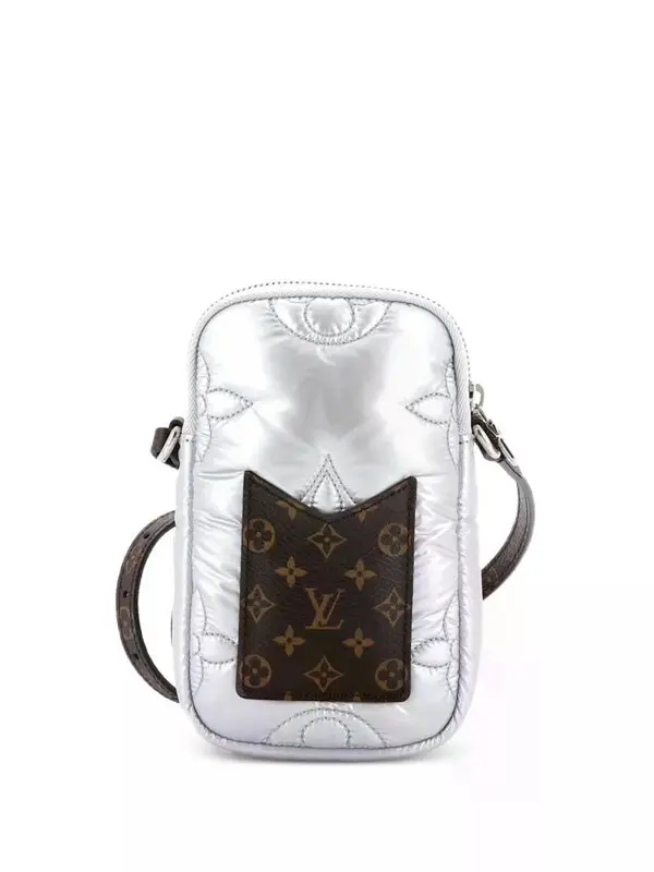 LOUIS VUITTON Pillow Phone Pouch Monogram Econyl Nylon Crossbody Bag - Silver