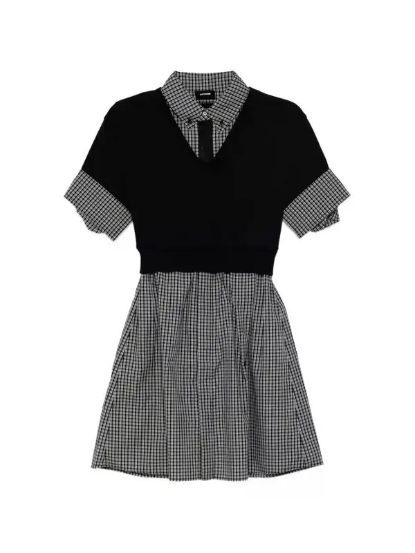We11Done Gingham-print Layered Dress