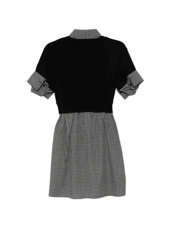 We11Done Gingham-print Layered Dress